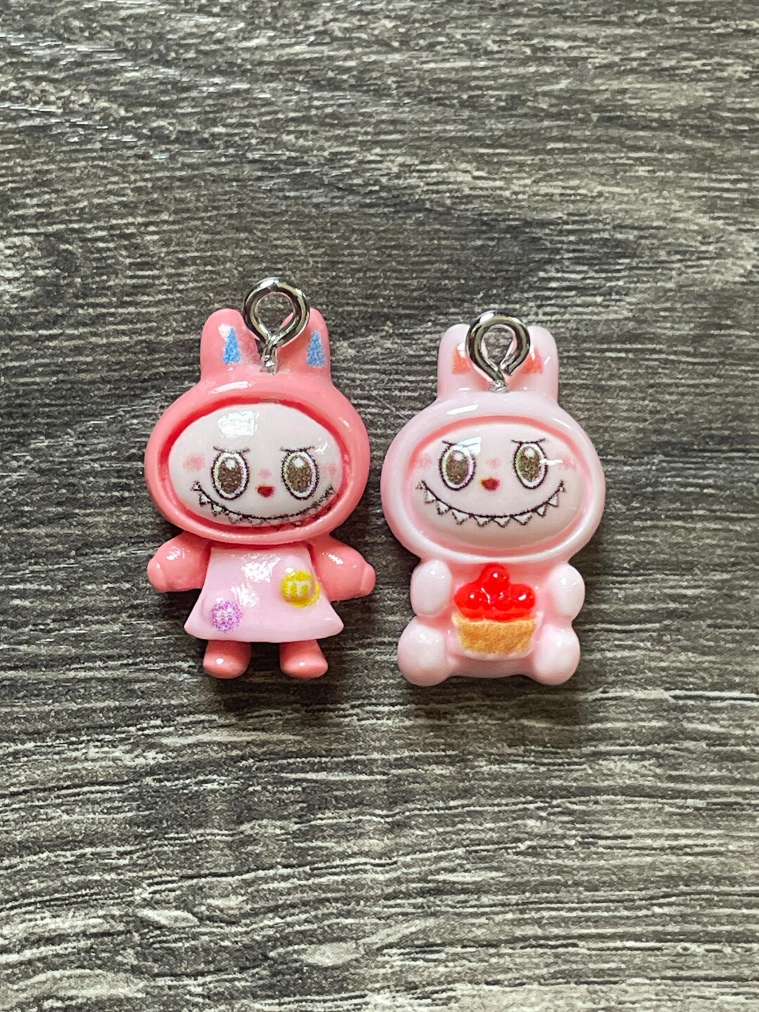 2 - Painted Resin Troll Doll Costumed Rabbit Charms - Etsy