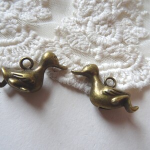 4- Swimming Duck Charms 3D Duckling Vintage Bronze Metal Mallard ...