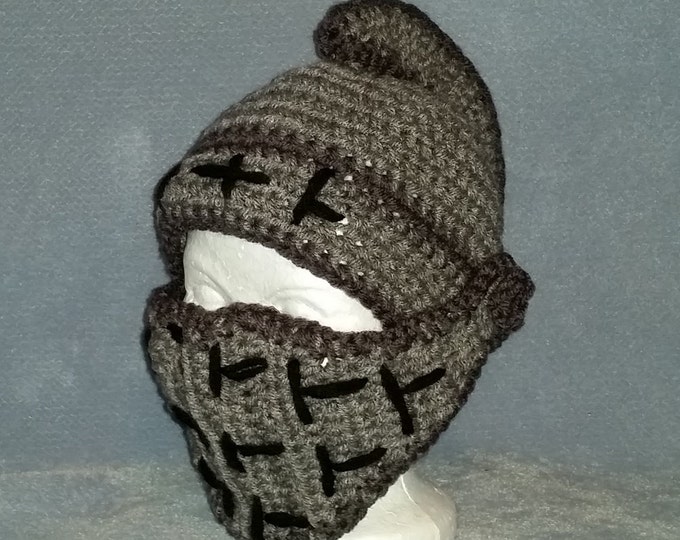 Knitted Knight Hat, Knitted Knight Helmet, Acrylic, Helmet, Hat ...