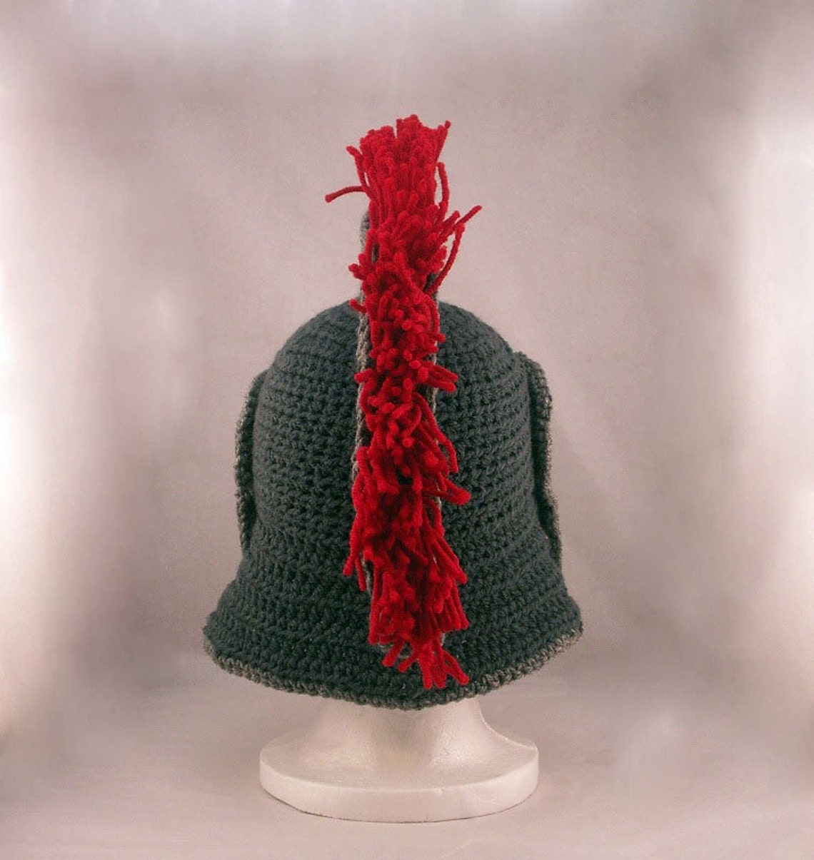 Roman Helmet With Chin Guards and Fringed Crest - Crochet - PATTERN ...