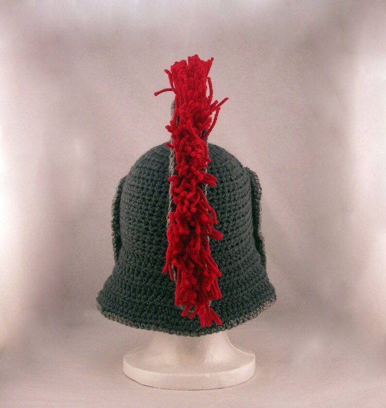 Roman Helmet With Chin Guards and Fringed Crest - Crochet - PATTERN ...