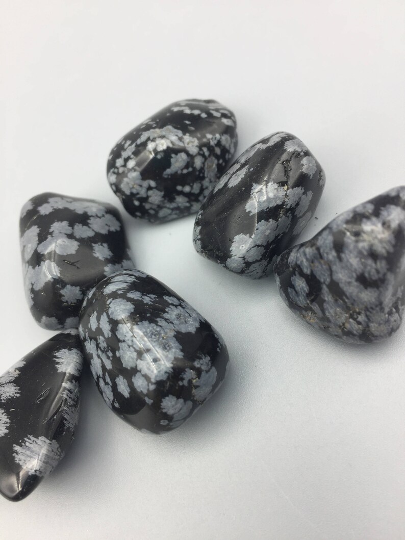 Snowflake Obsidian, Tumbled - Blessed - Etsy