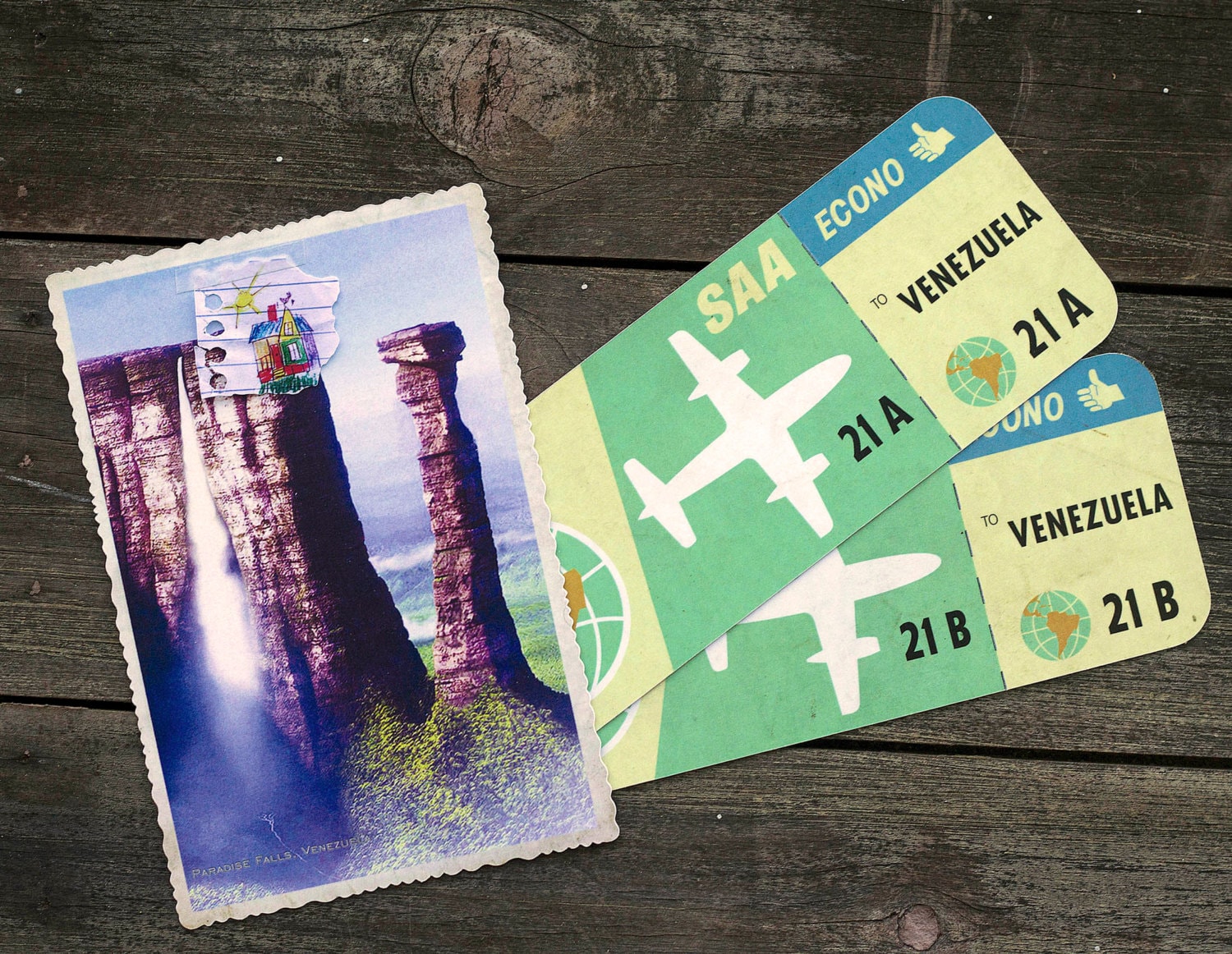Up Movie Airline Tickets and Postcard - Etsy