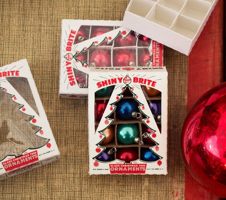 Shiny Brite Inspired Miniature Box of Baubles | Etsy
