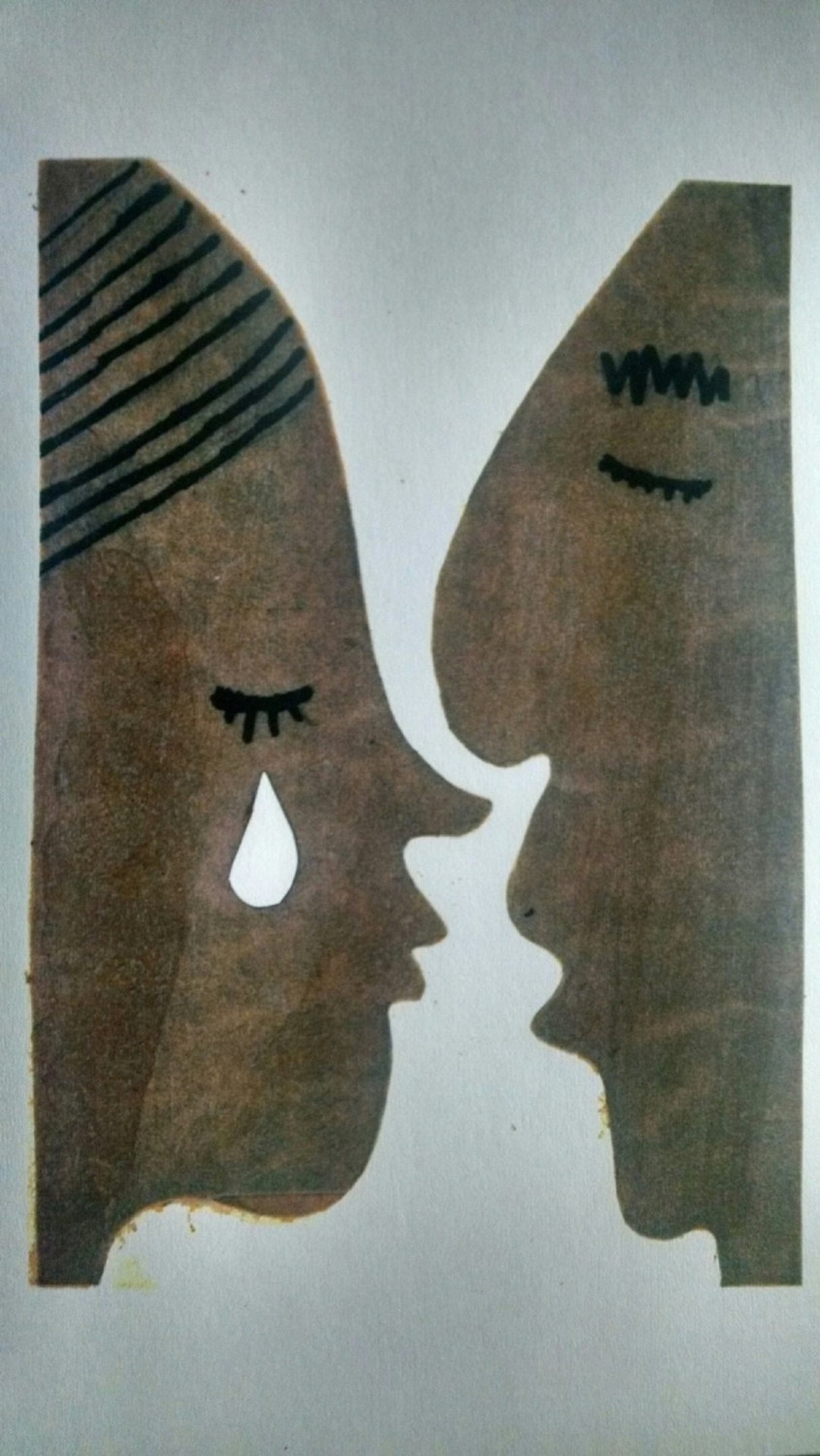 Teardrop. Copy of Original, Paper Assemblage. Cut Paper and Ink. by ...