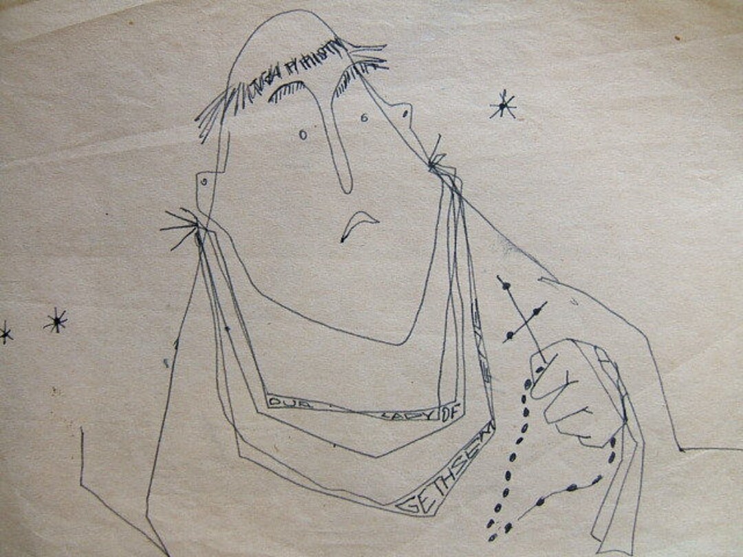 The Friar, a Monklike Figure Ink Drawing by D Messenger, the Original ...