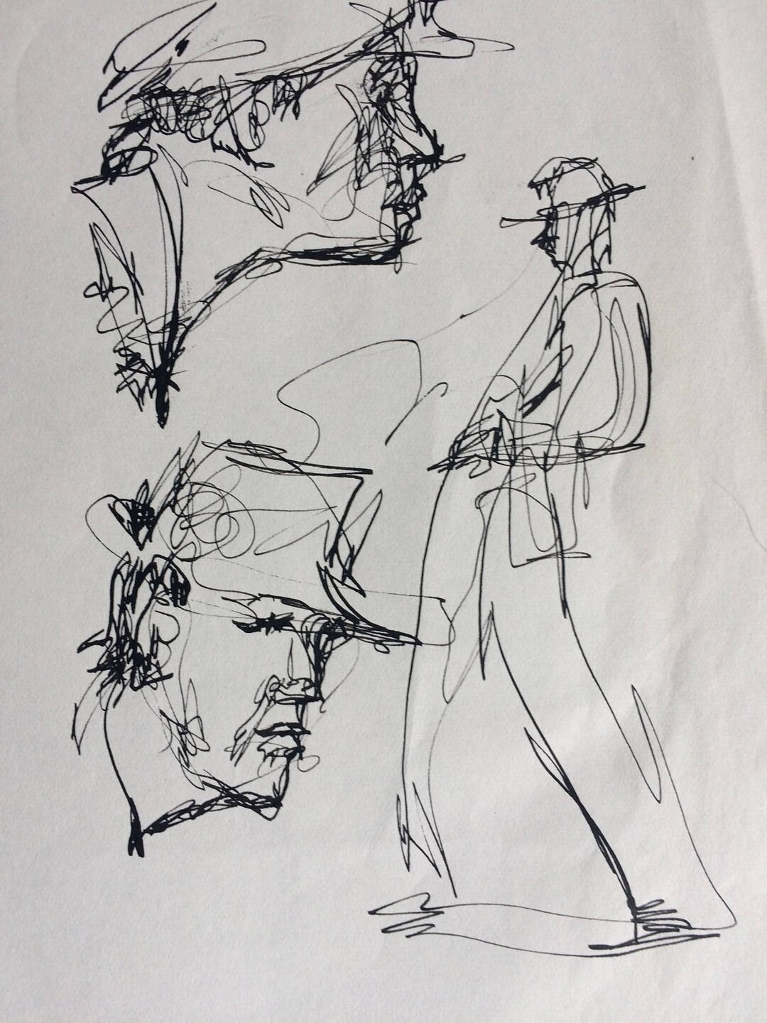 Three Ink Figures, Copy of Rare Sketch. by Dorothy Messenger, on Acid ...