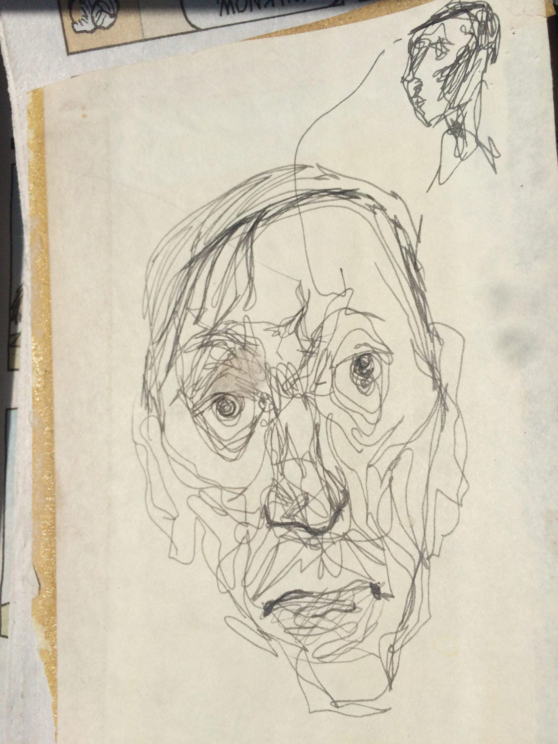 Double Faces; Pen and Ink Drawing; Very Rare, ORIGINAL Piece, Very Rare ...