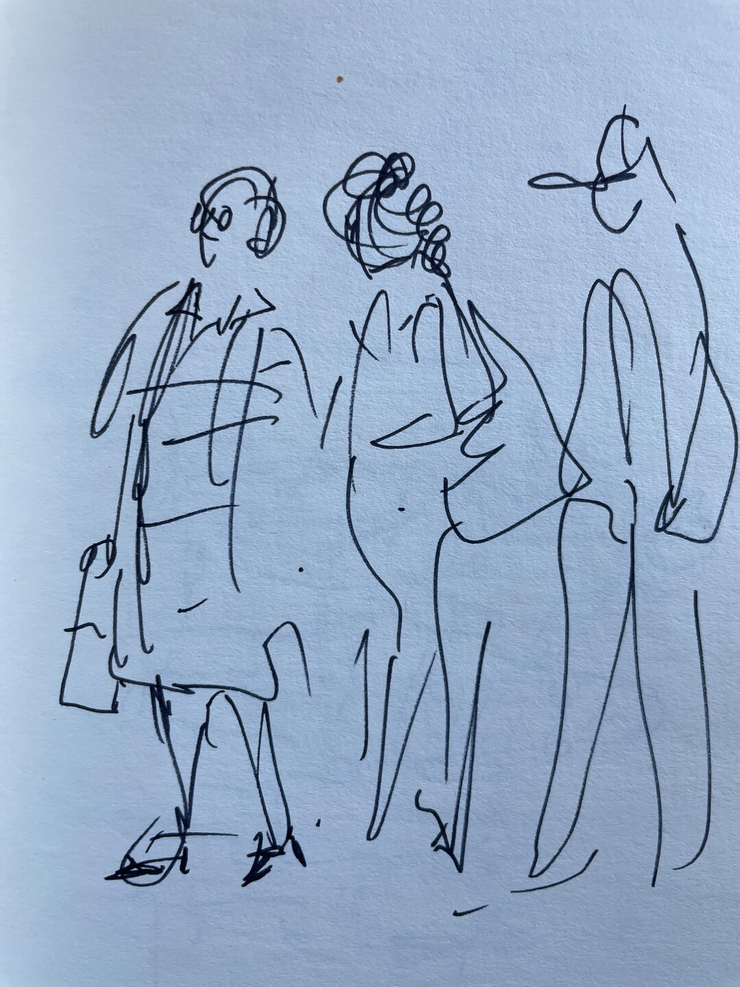 Three Standing Figures, Sketch, in Holland, 90's, 8.5 X 11. - Etsy