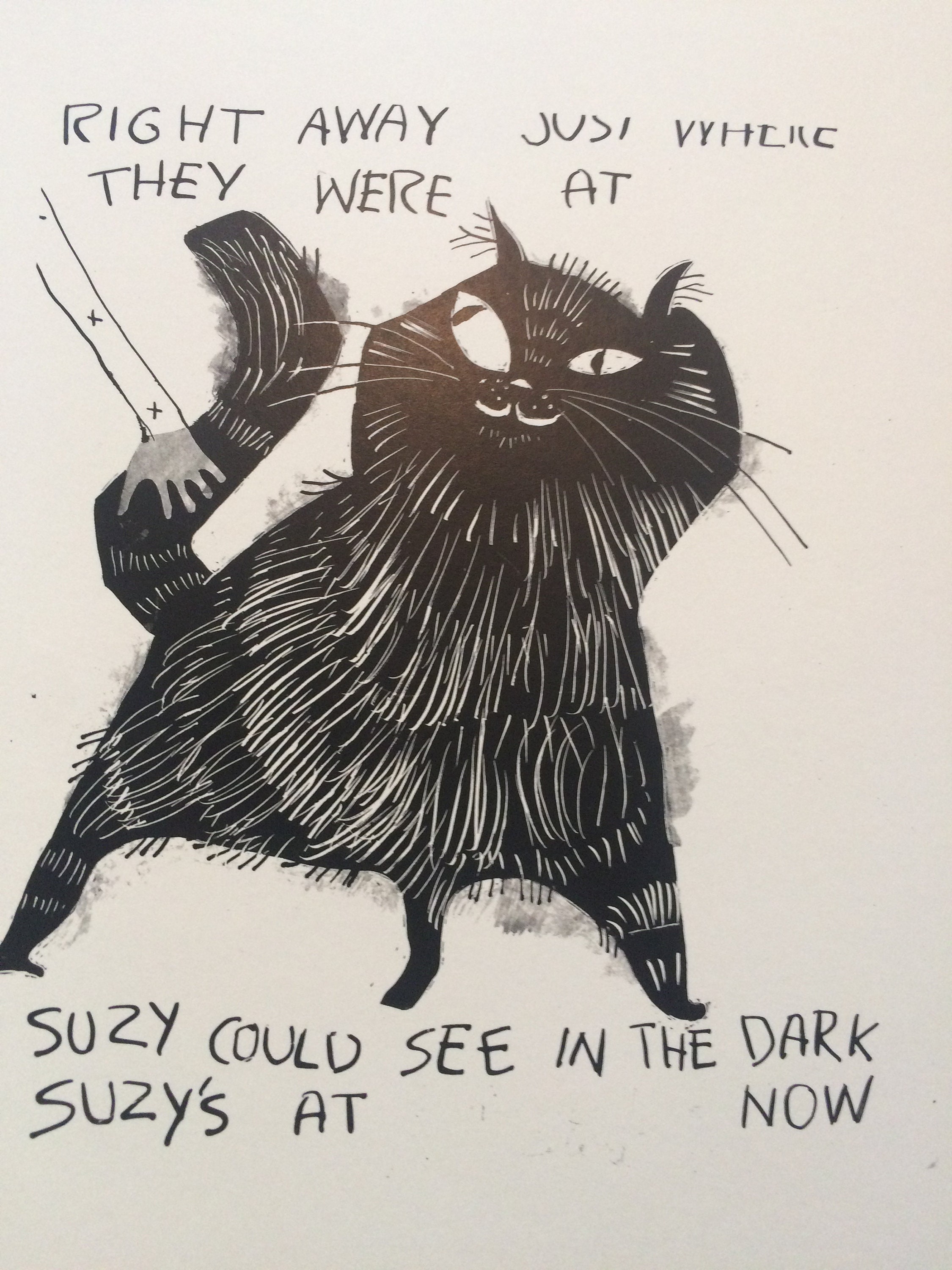 Suzy the Cat a Print From One of Mom's Originals, by D. Messenger, 11.5 ...