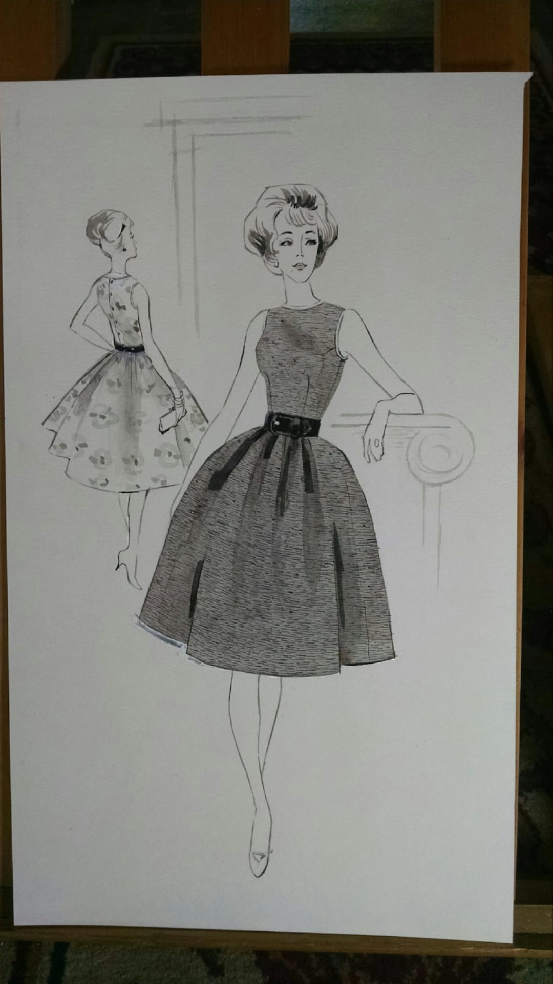 Fashion Show, Drawing Original, From Art School Years, Dorothy ...