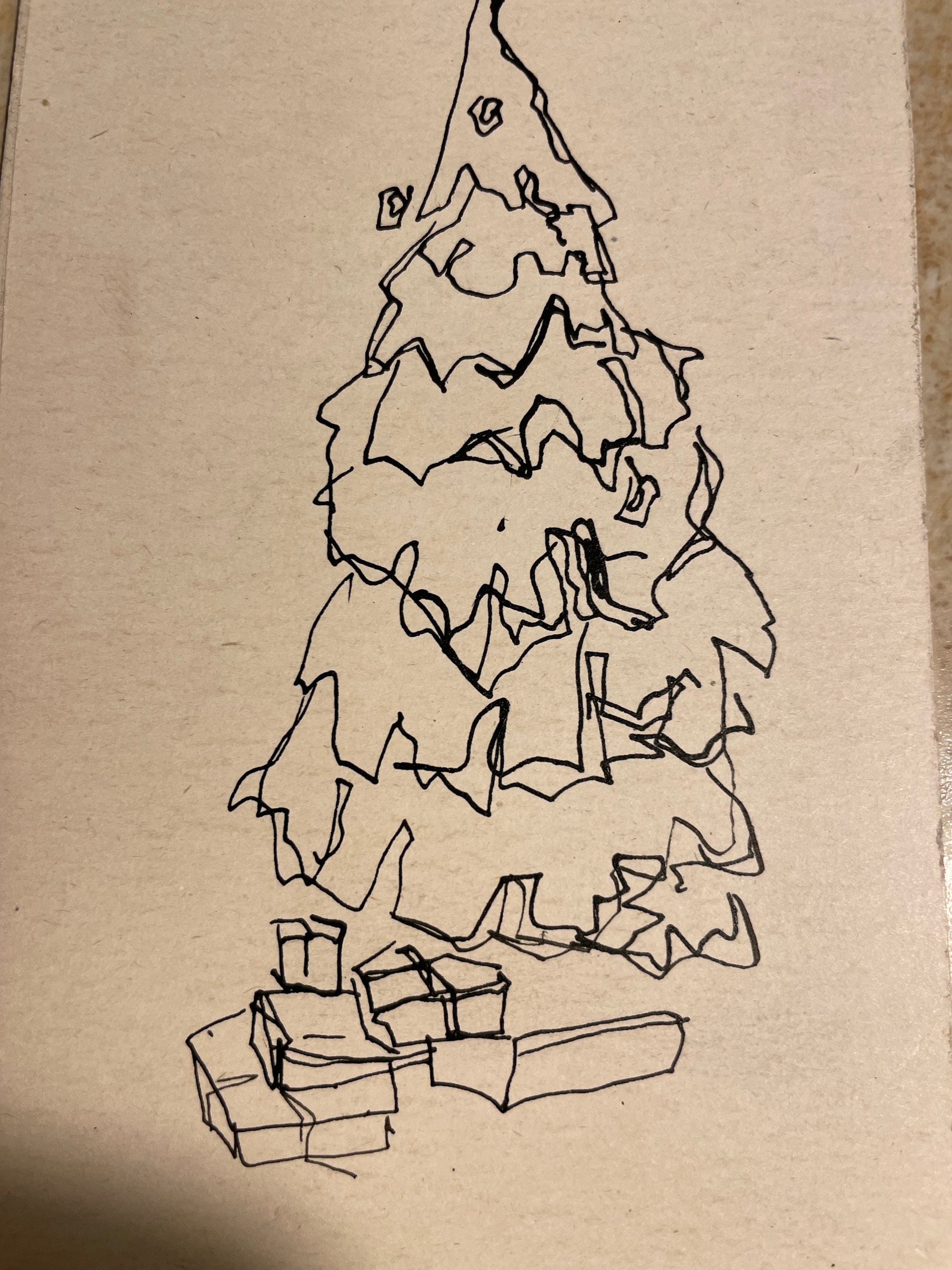 Cute Christmas Tree Drawing