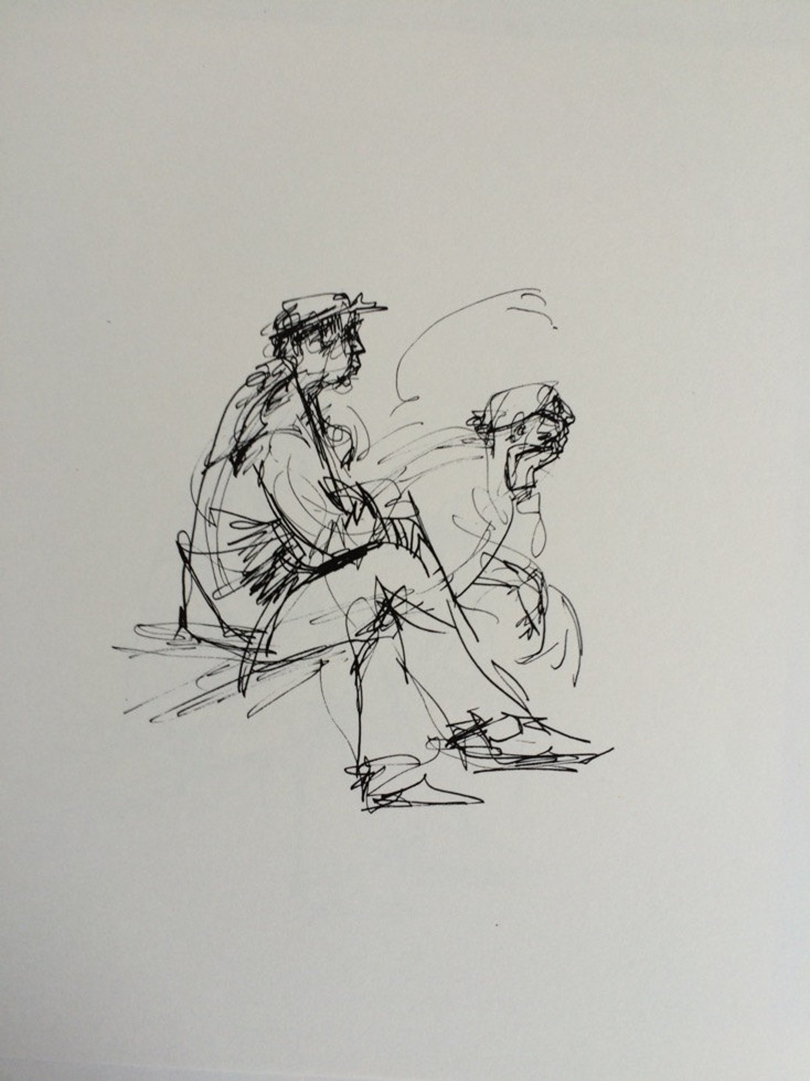 The Two Codgers Ink Drawing Gorgeous Lines. Copy on | Etsy