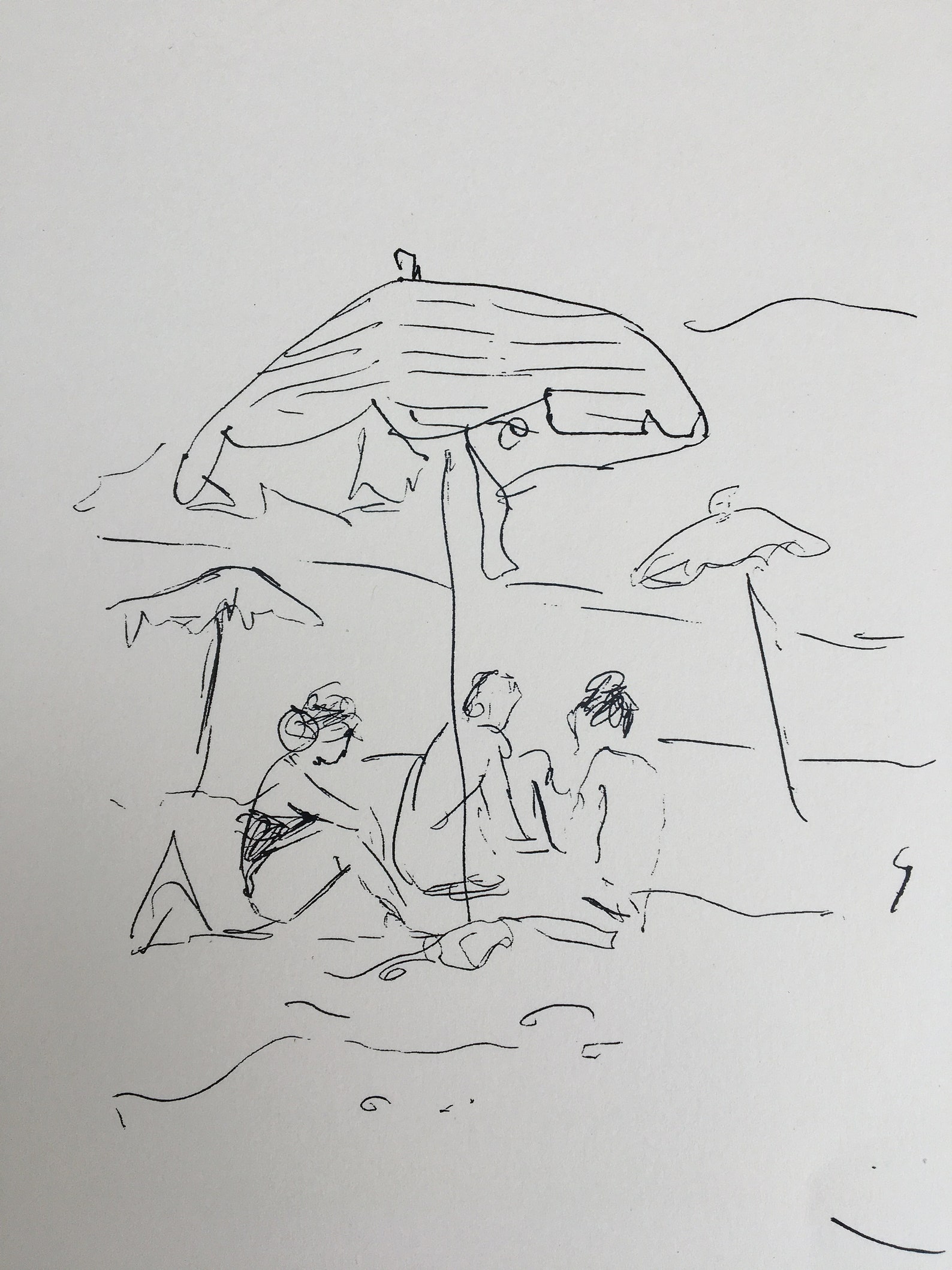 Turkish Beach People, Pencil Sketch by D. Messenger, Copy of Original ...