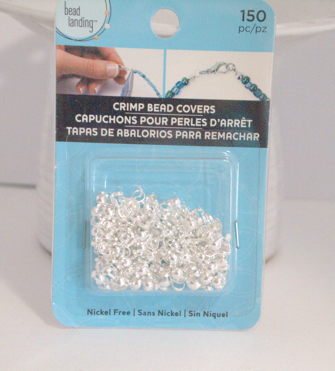 150 Bead Landing Silver Clam Shell Crimp Bead Covers Jewelry Findings ...