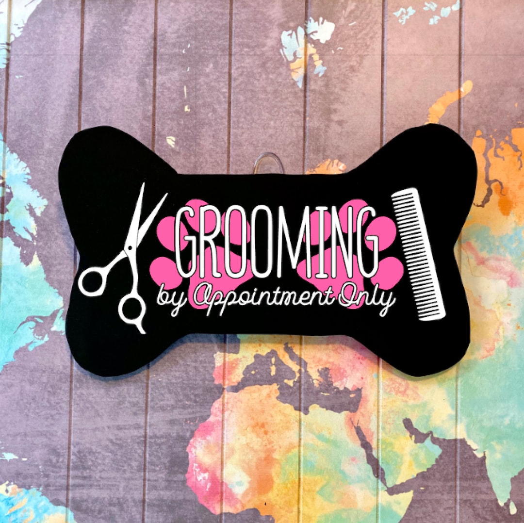 Appointment Only With Paw Prints, Dog Grooming Sign, Hair Salon Sign - Etsy