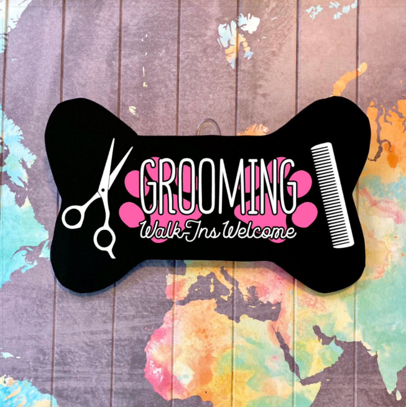 Walk-ins Welcome With Paw Prints Dog Grooming Sign Hair - Etsy