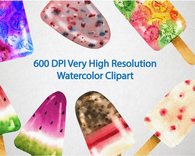 Watercolor Ice Cream Clipart, Summer Clip Art for Digital Download - Etsy