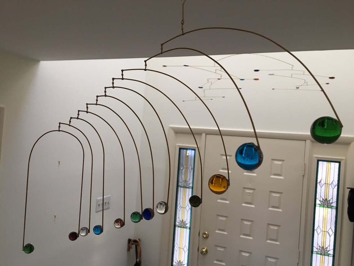 Modern Stained Glass Sphere Mobile - Waterfall Design - Etsy