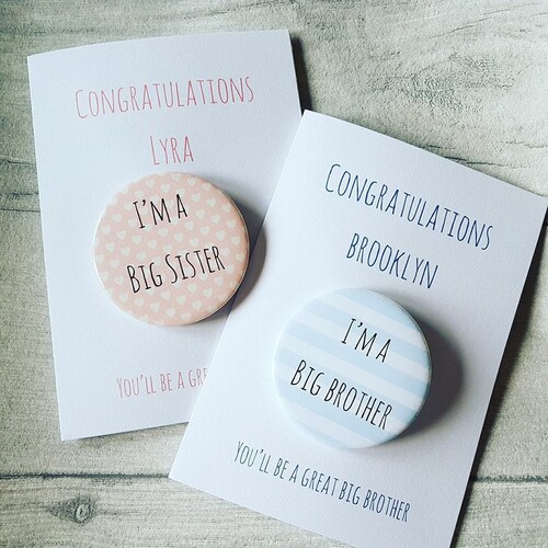 New Big Sister New Big Brother Congratulations Card - Etsy