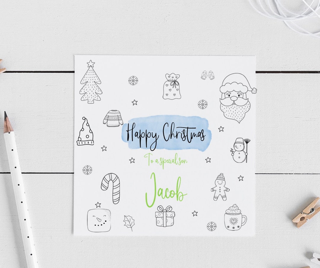 Personalised Graffiti Doodles Christmas Card- Daughter, Son, Teen ...
