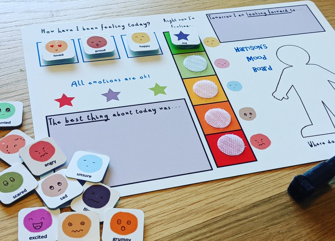 Personalised Feelings Board for Children Mental Health, Wellbeing Board ...