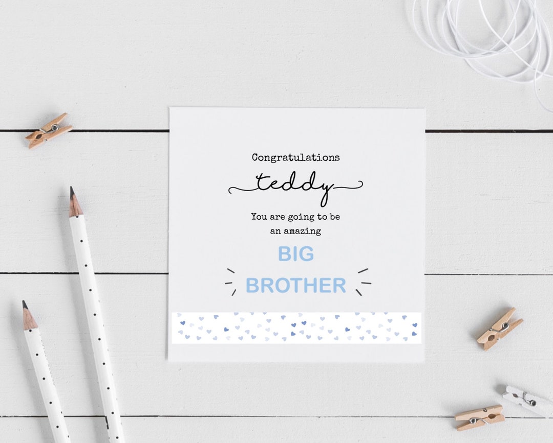 Personalised Congratulations on Becoming a Big Brother Card Confetti ...