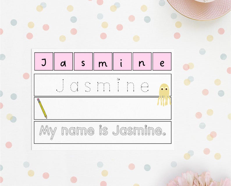 Personalised Name Writing Practice Mat: Preschool Learning Activity - Etsy