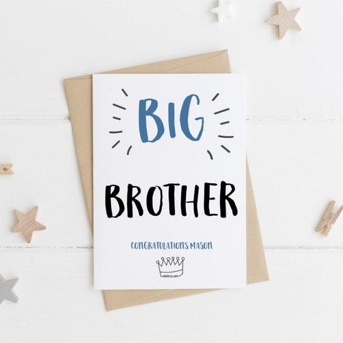 Personalised New Baby Big Brother/sister Badge Card - Etsy