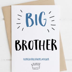 Personalised Big Brother Congratulations Card - Etsy UK
