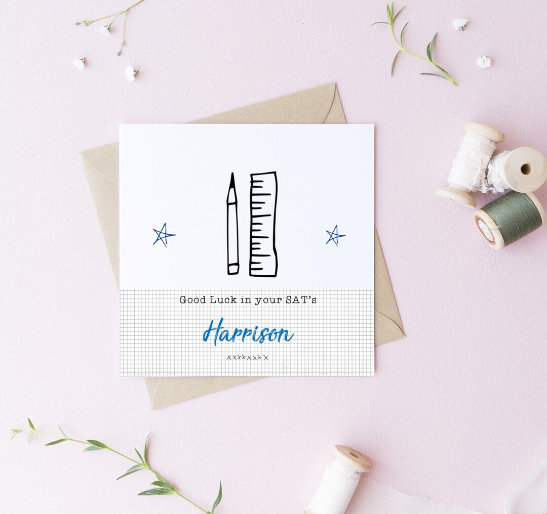 Personalised Exam Good Luck- SAT Tests, Gcse's, A-levels, Degree, Good ...