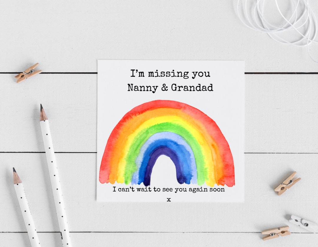Personalised Missing You Rainbow Card Grandparents, Grandchildren ...