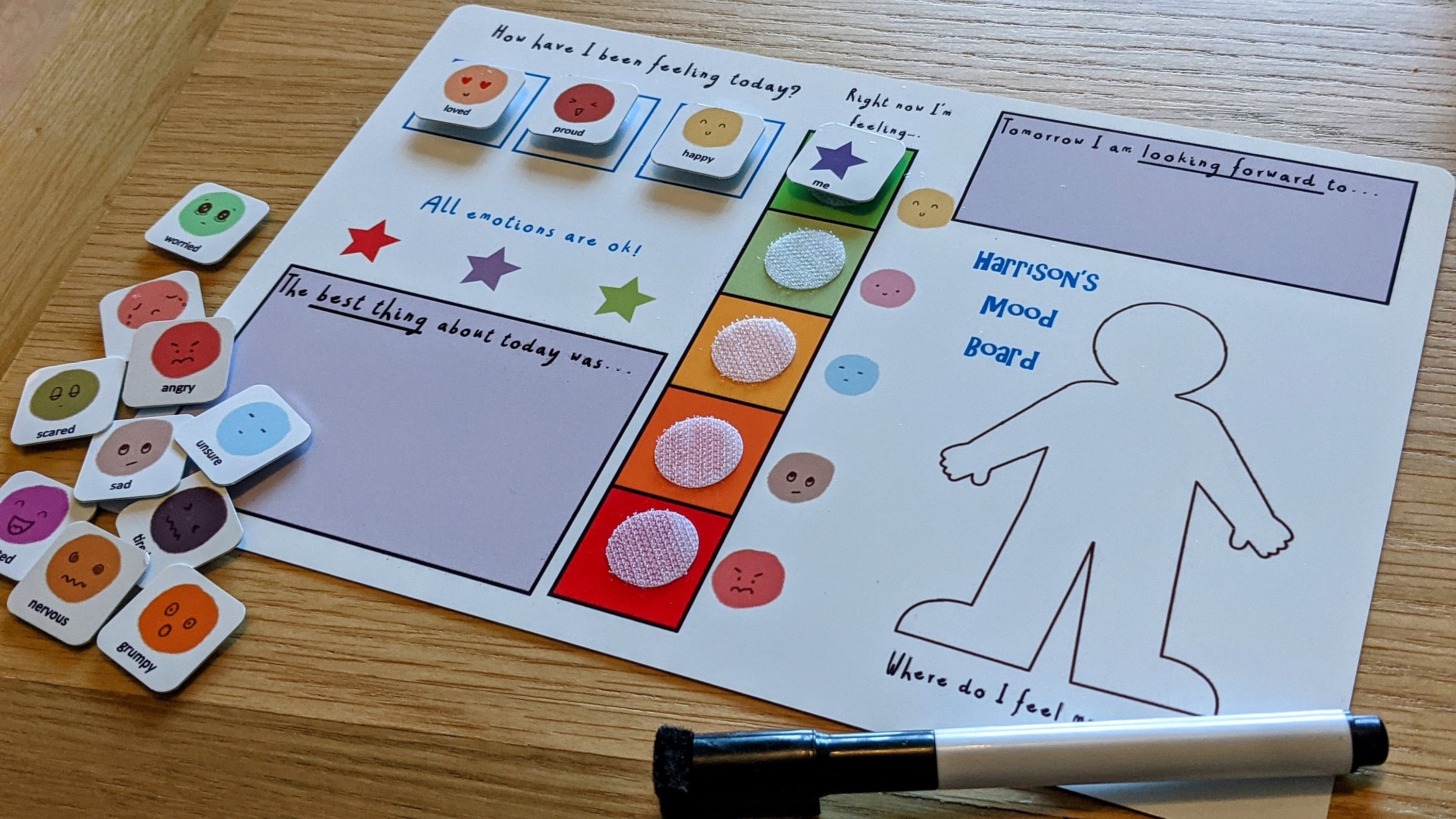 Personalised Feelings Board for Children Mental Health Talk - Etsy