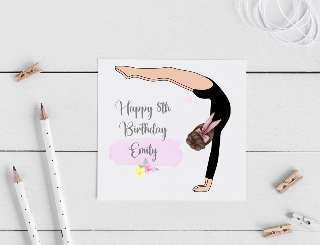 Personalised Gymnastics Birthday Card Design Character to Look Like ...