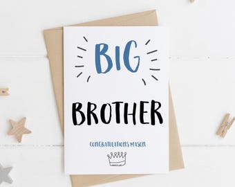 New Big Brother Card, Personalised Super Hero Card for A New Big ...