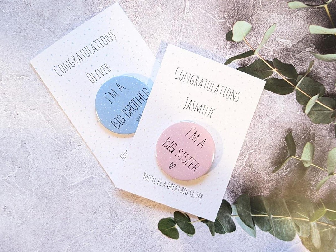 Personalised Big Brother/sister Star Card With Badge - Etsy UK
