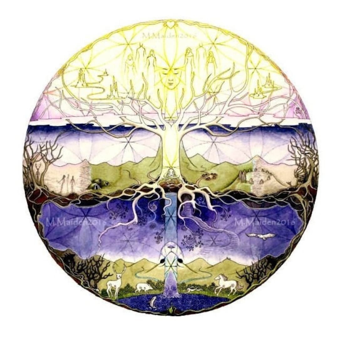 Three Worlds of Shamanism PRINT Shamanic Journey Visionary Art - Etsy