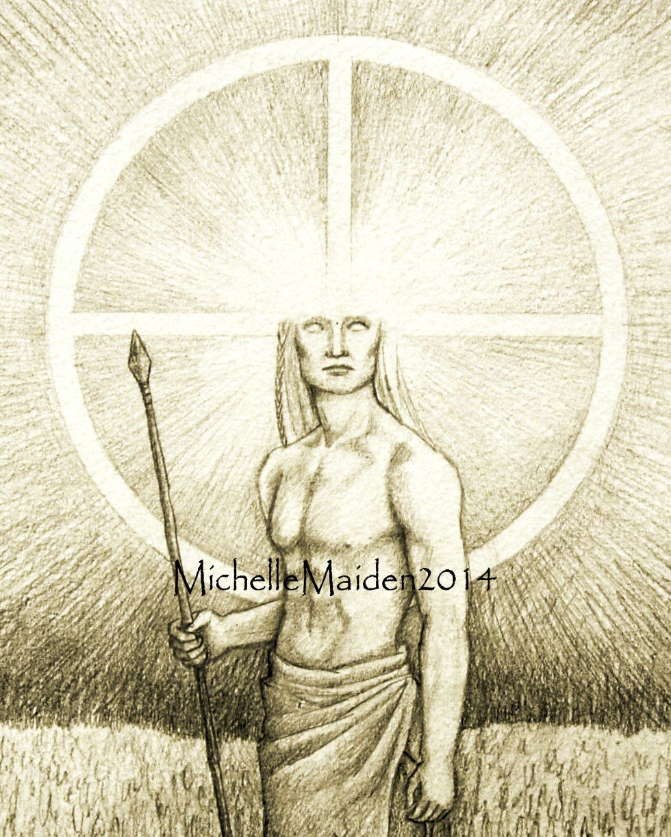 Lugh PRINT Lughnasadh Celtic Sun God Art, Lamfada Warrior Hero Solar ...
