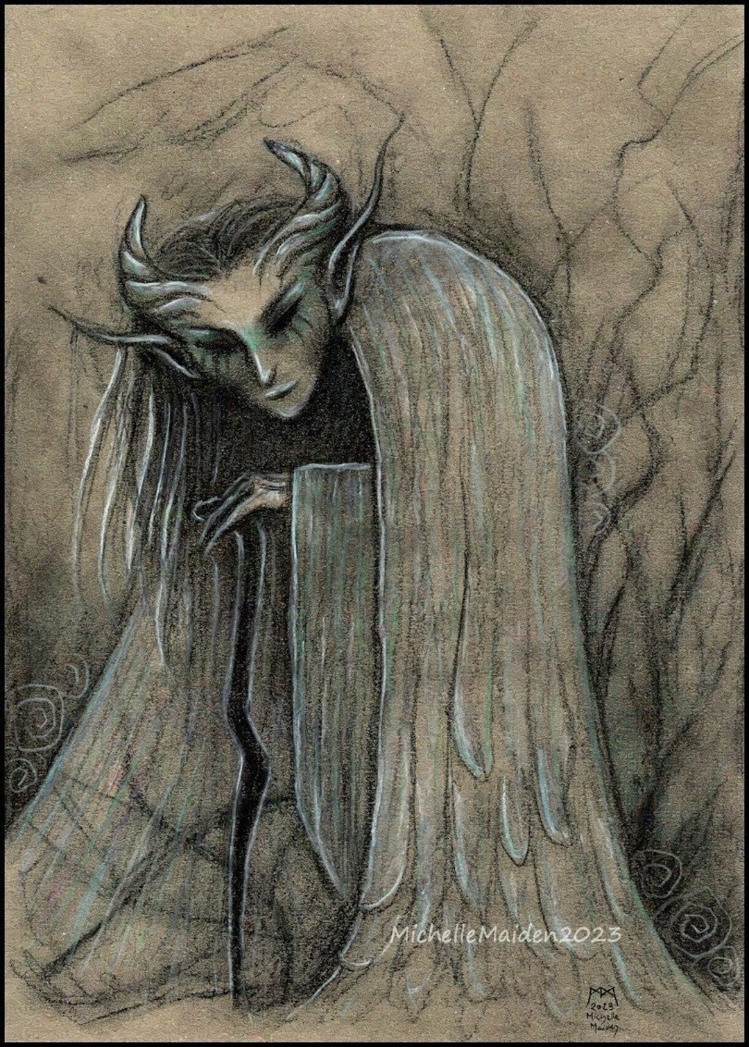 Goblin Hag ORIGINAL Drawing Goblincore Woodland Swamp Witch Crone ...