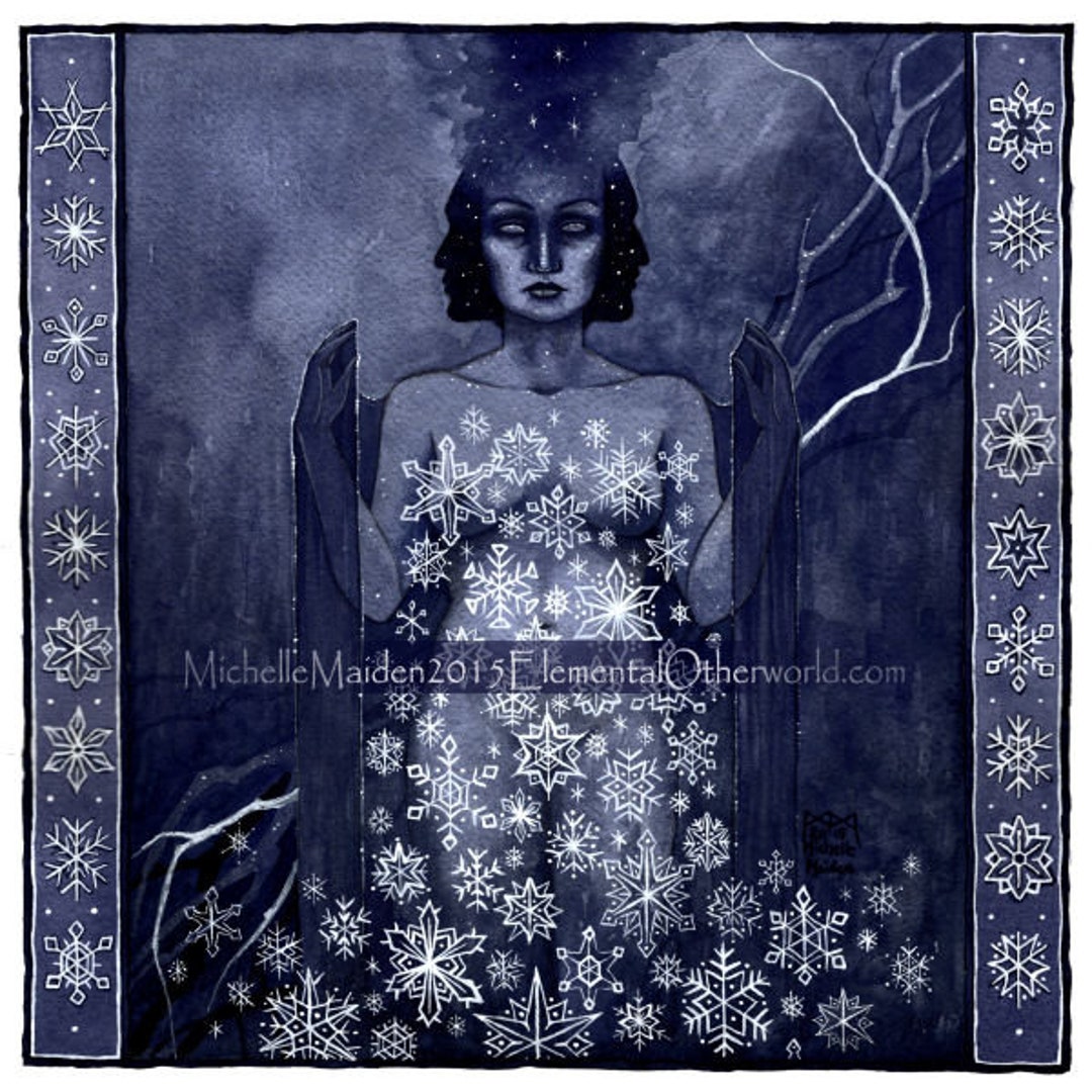 Janus January PRINT Snow Queen Spirit of Winter Goddess Art - Etsy