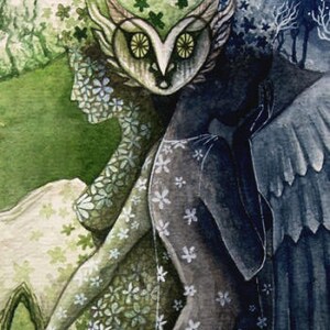 Blodeuwedd PRINT Celtic Myth Goddess Art Mabinoginon Mythology - Etsy