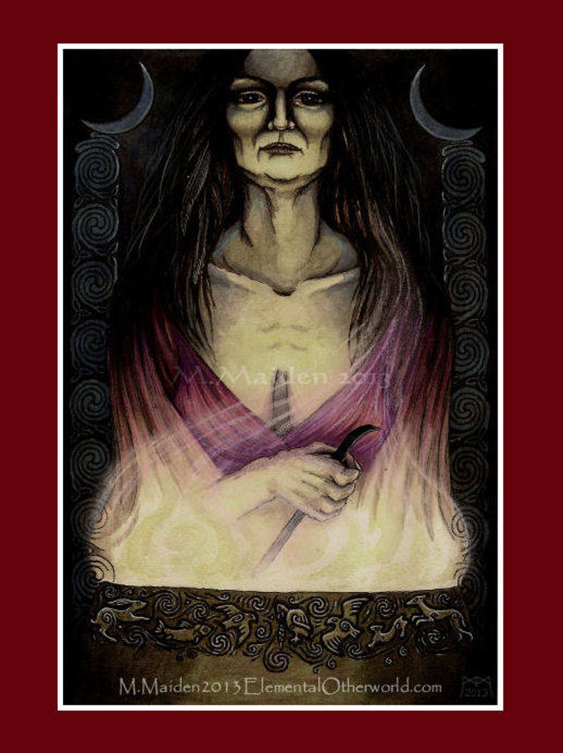 Crone Cards Set 5 HANDMADE pagan CARDS set Wiccan card. | Etsy