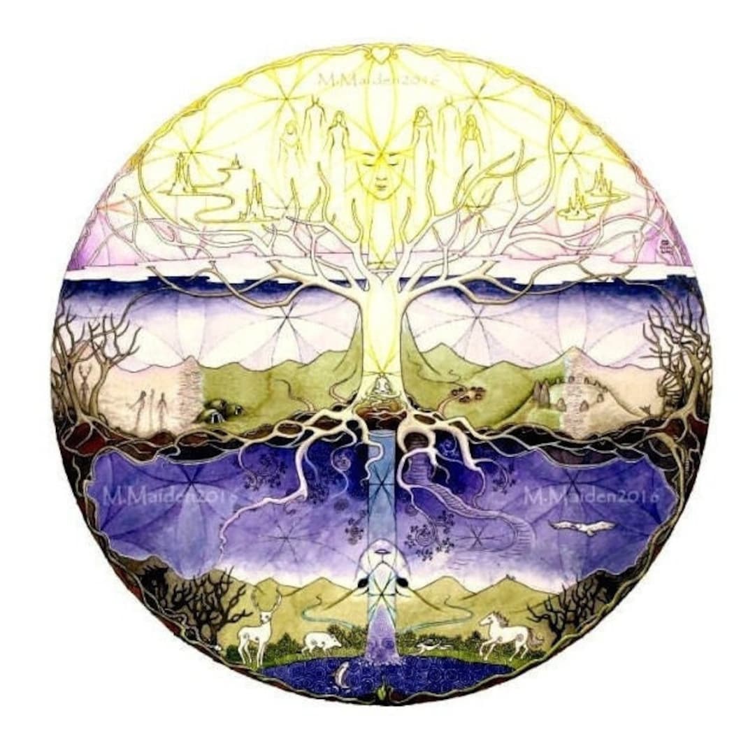 Three Worlds of Shamanism PRINT Shamanic Journey Visionary Art - Etsy