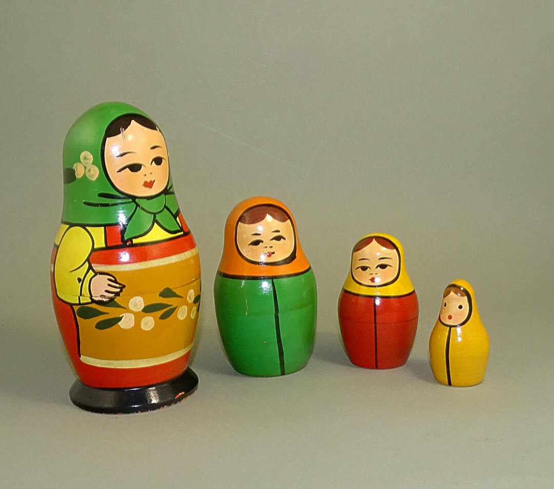 Vintage Old Set of 4 Russian Soviet Nesting Dolls From Zagorsk - USSR ...