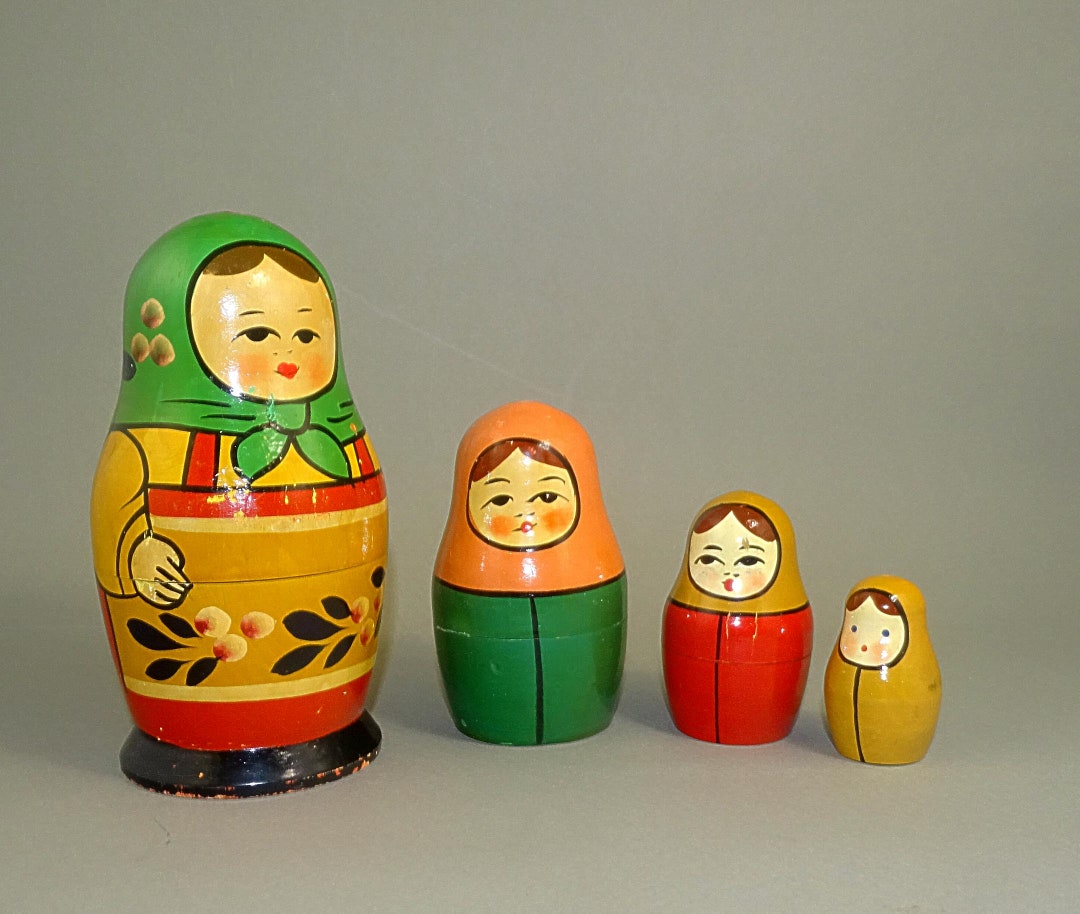 Vintage Old Set of 4 Russian Soviet Nesting Dolls From Zagorsk - USSR ...