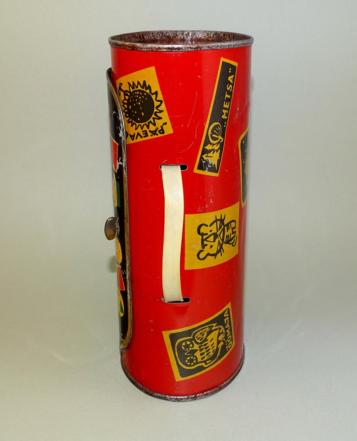 Vintage Old Russian, Soviet, USSR Child Tin Lunch Box Bag, NORMA, 1970 ...