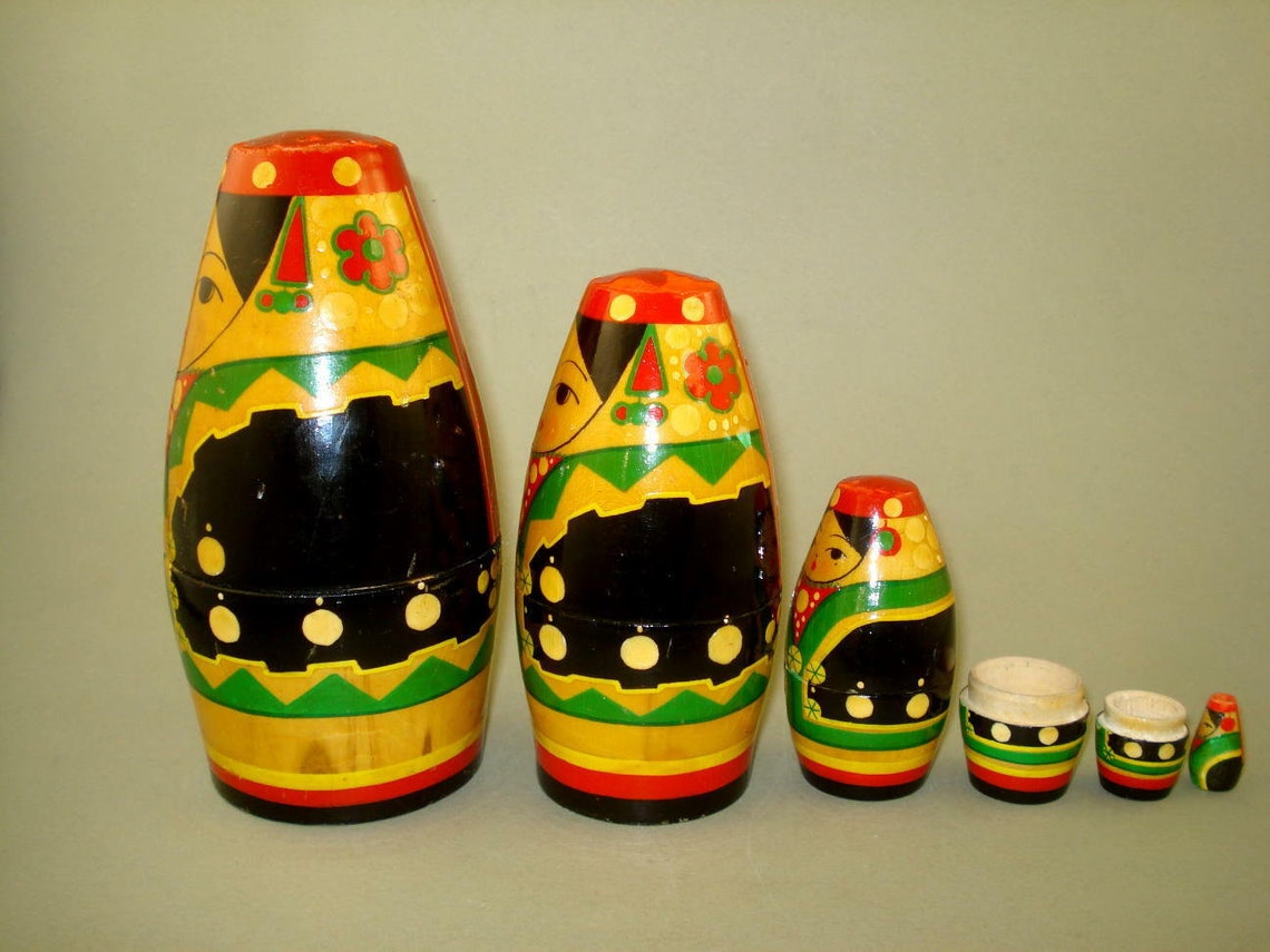 Rare & Vintage Old Russian Soviet Nesting Dolls USSR DRUZBA | Etsy