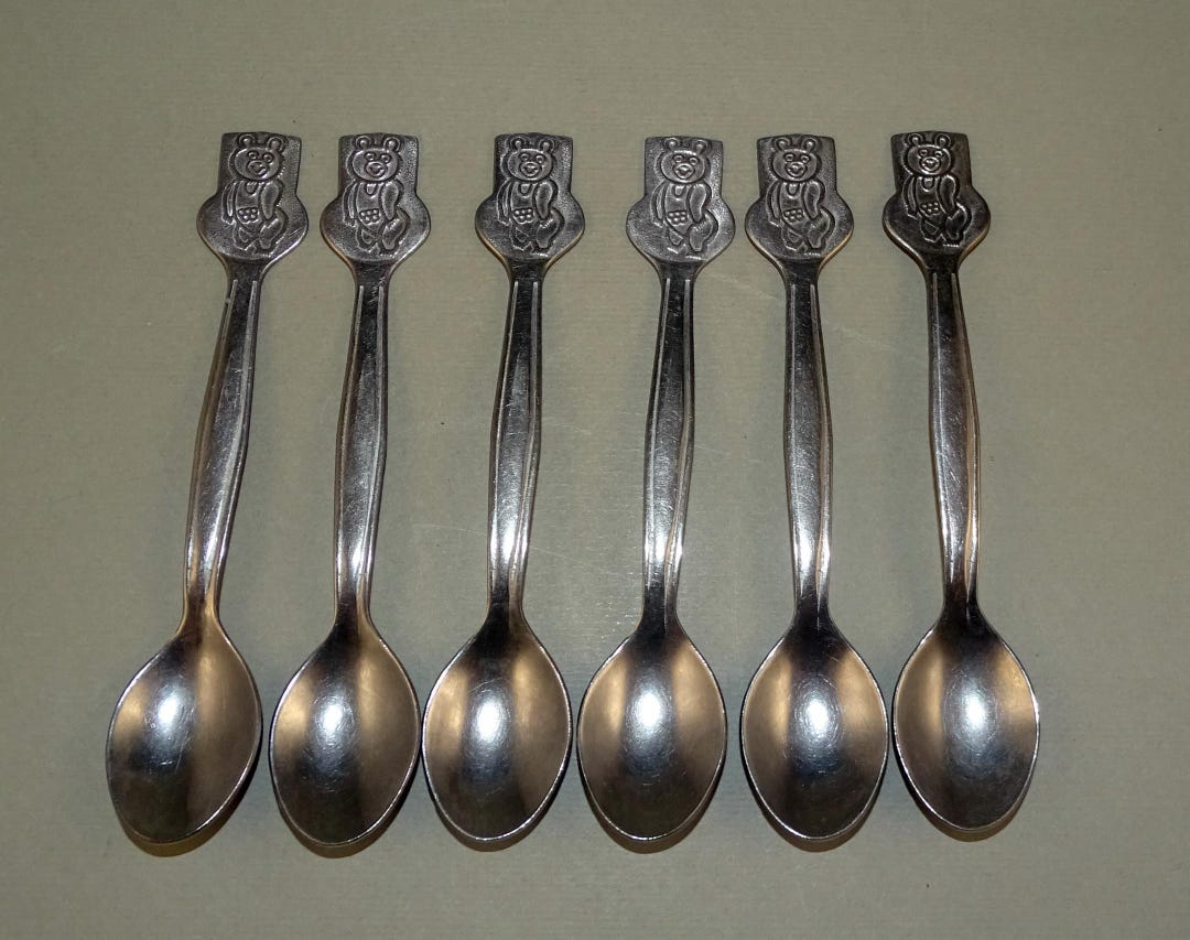 Set of 6 Vintage Old Russian Soviet Small Spoons, INOX Tea Spoon ...