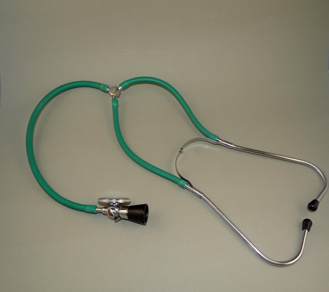 Vintage Old Medical Doctor Tool Classic Stethoscope Green Tubes, Made ...