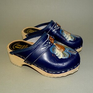 New Swedish Navy Blue Wooden Clogs for Kids, AKTA Lader, Swedish ...